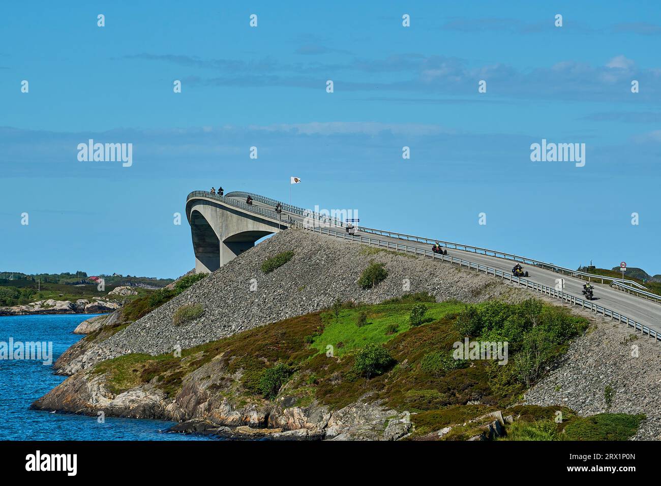 popular bridge along the famous atlantic road in Norway along the ...