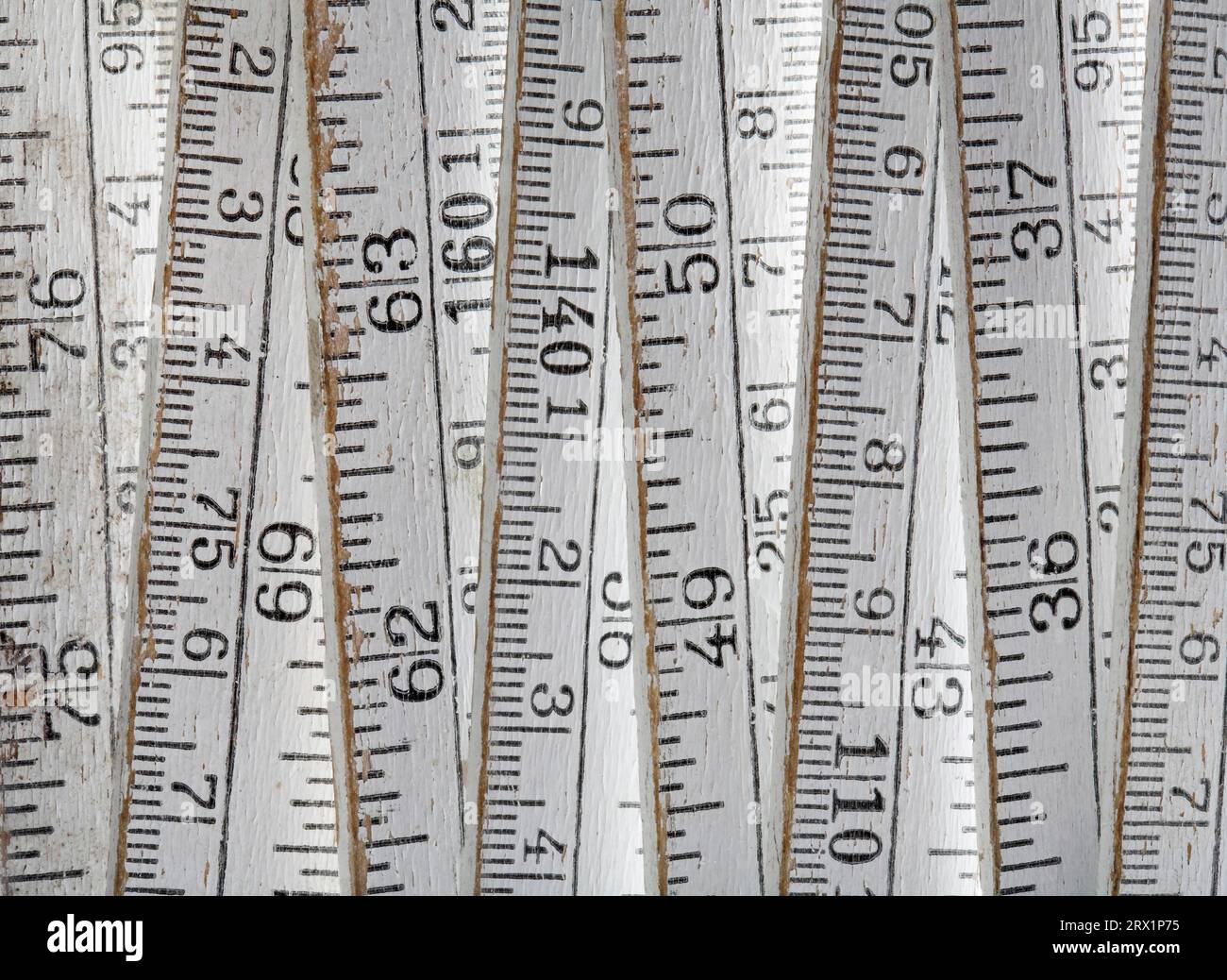 Old folding carpenters ruler Stock Photo - Alamy
