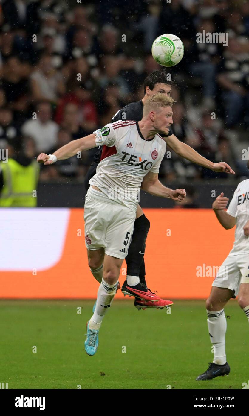 Frankfurt, Deutschland. 21st Sep, 2023. Paxton. Aaronson (hi) gegen ...