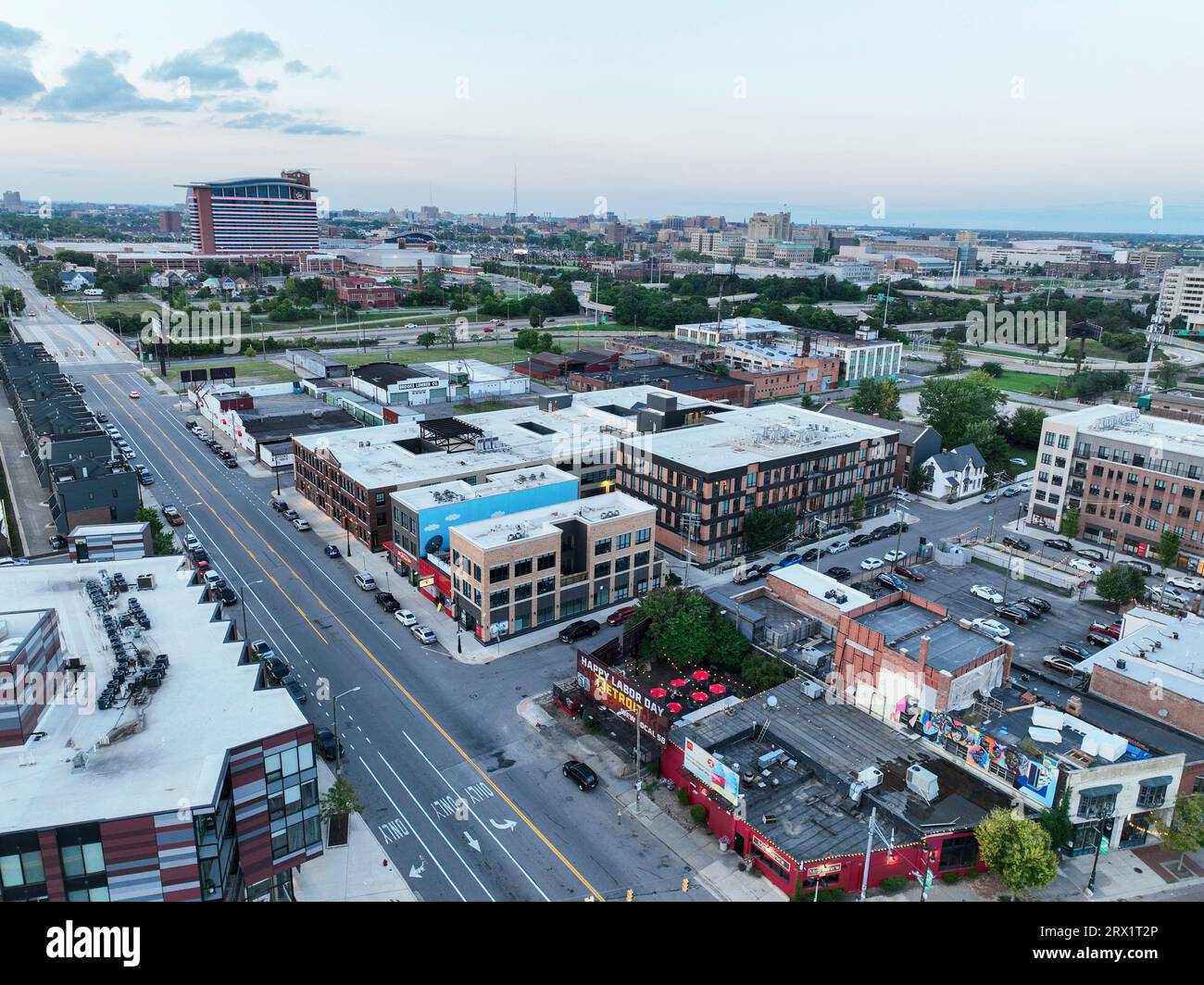 An aerial view of the cityscape of Detroit, Michigan, USA Stock Photo ...
