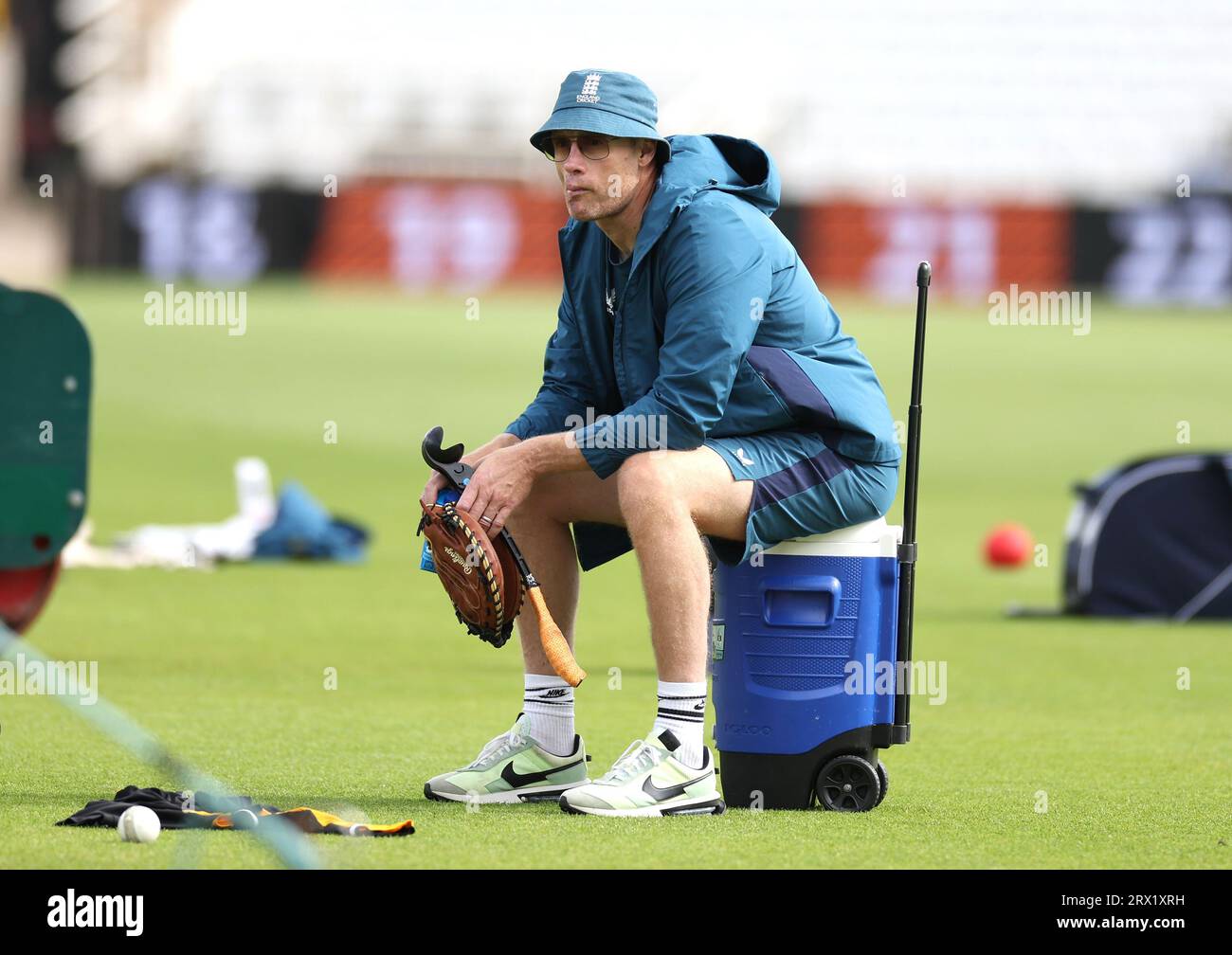 Former England captain Andrew Flintoff during a nets session at Trent ...