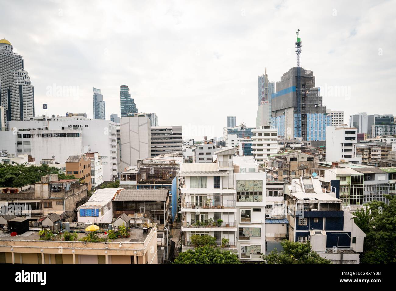 Skyline view the downtown Silom area Bangkok, Thailand Stock Photo - Alamy