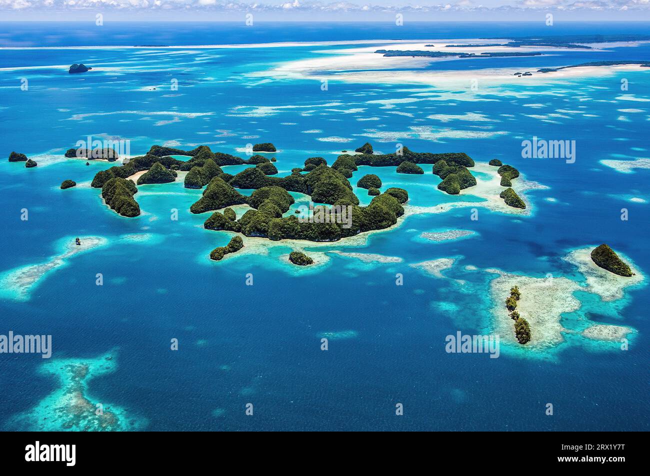 Bird's-eye view of Ngerukewid Ngerukeuid Islands 70 Seventy Islands in ...