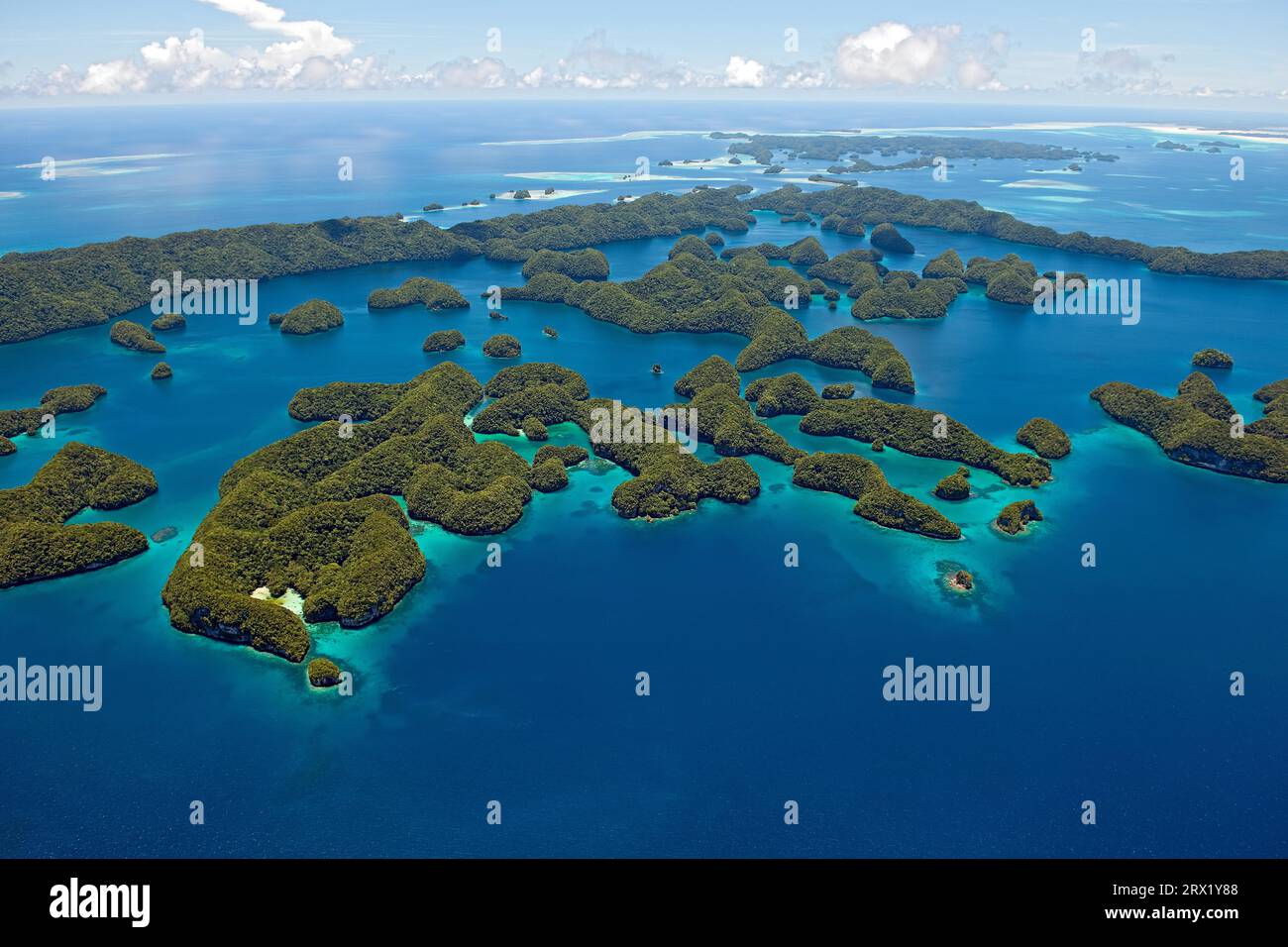 Bird's eye view of UNESCO Natural Heritage Rock Islands in southern ...