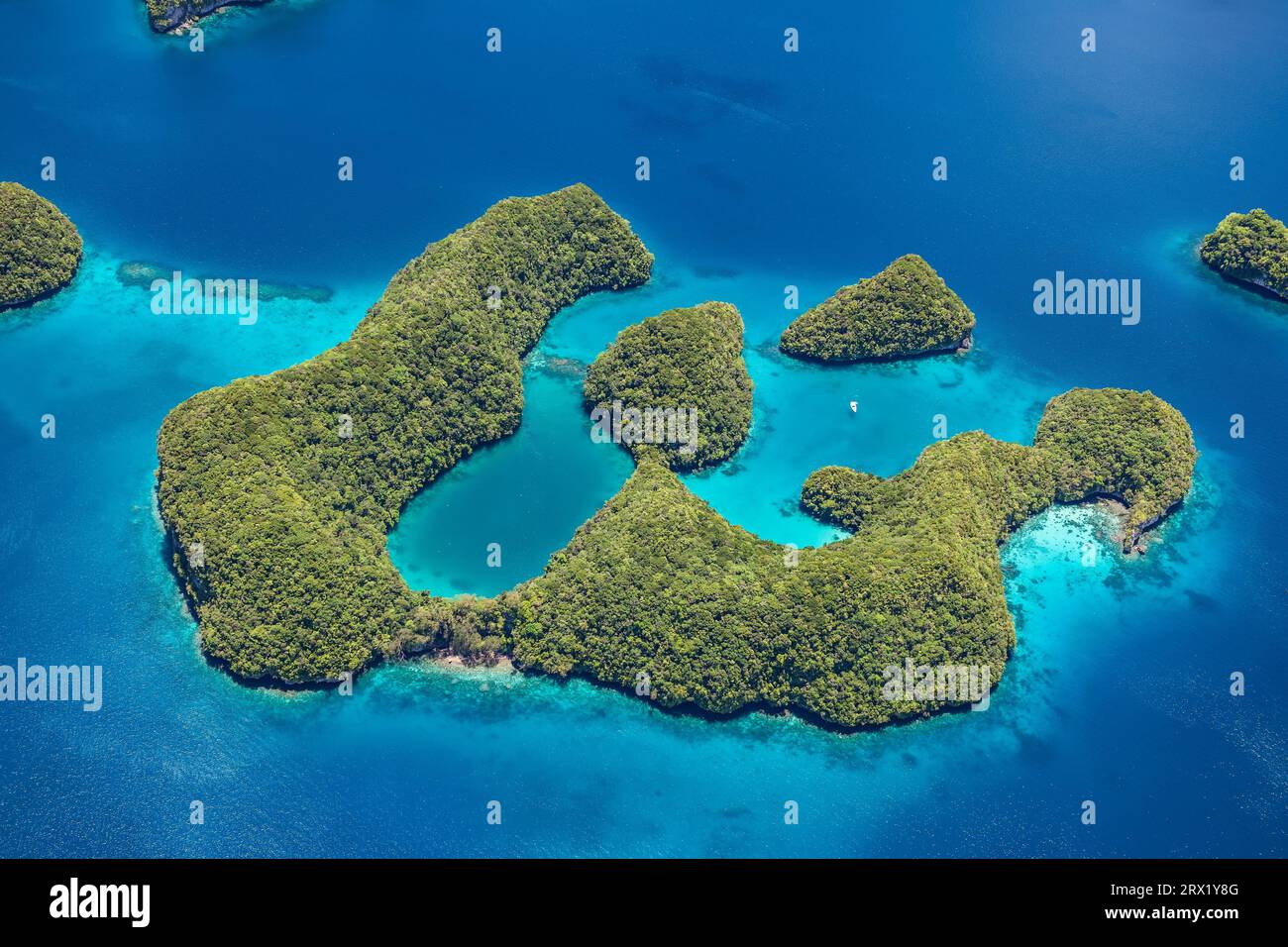 Bird's eye view of Ogyurottoru Island part of Urukthapel Islands of ...
