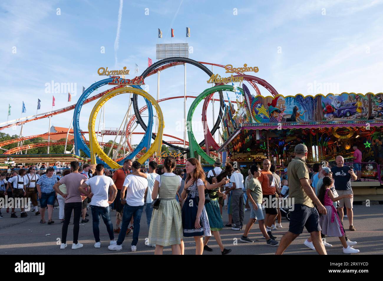 Oktoberfest Olympia Rollercoaster, 5 Looping Munich Bavaria, Germany ...