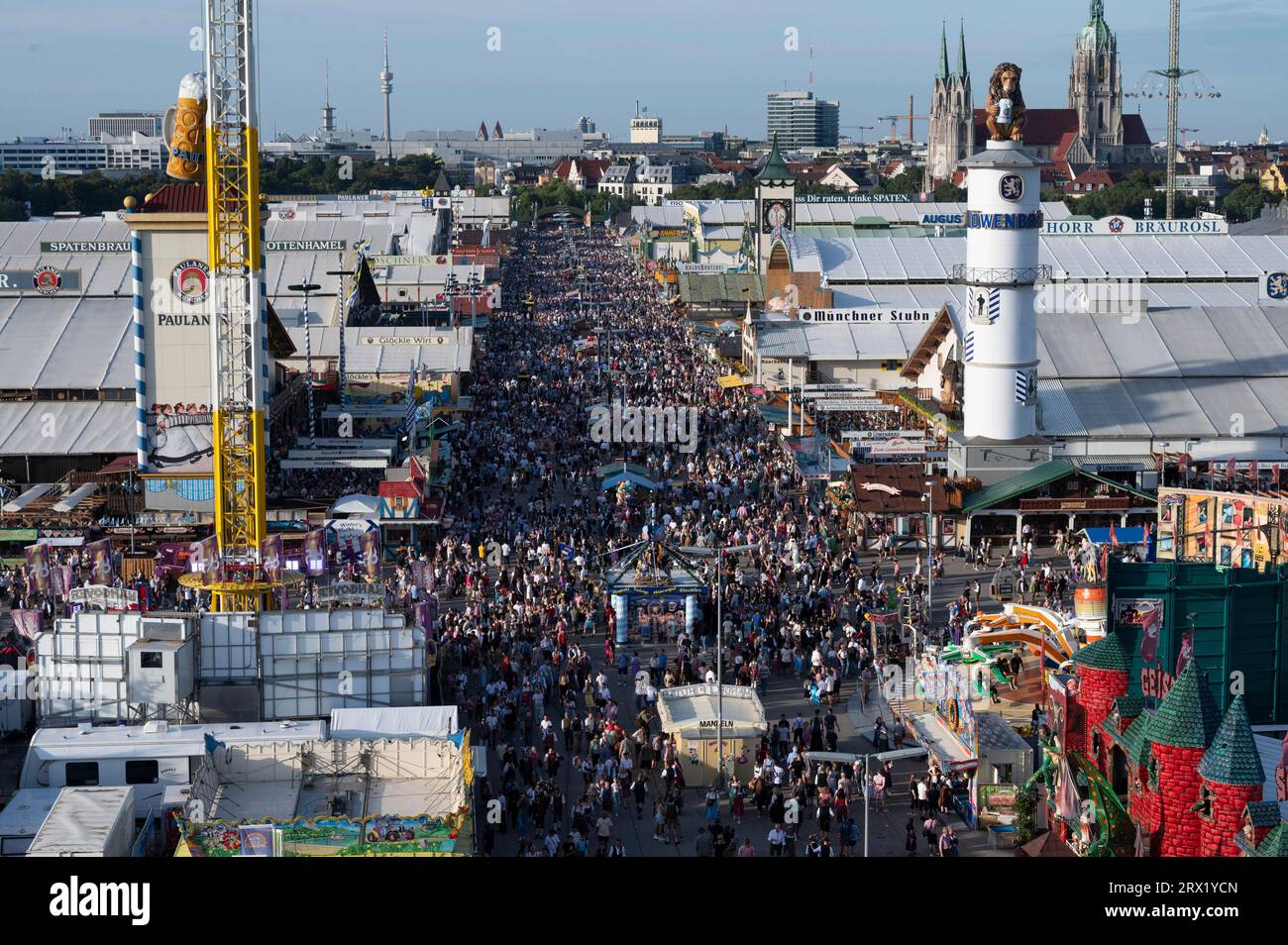 Oktoberfest View from the Giant Ferris Wheel onto the Festival Grounds ...