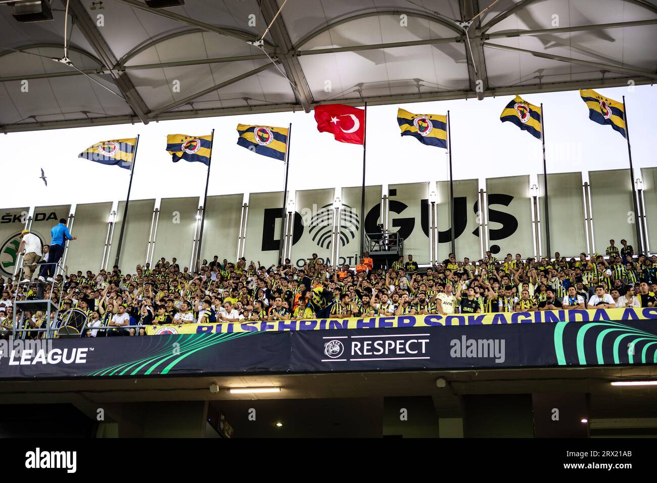 Istanbul, Turkey. 21st Sep, 2023. Football fans of Fenerbahce seen on ...