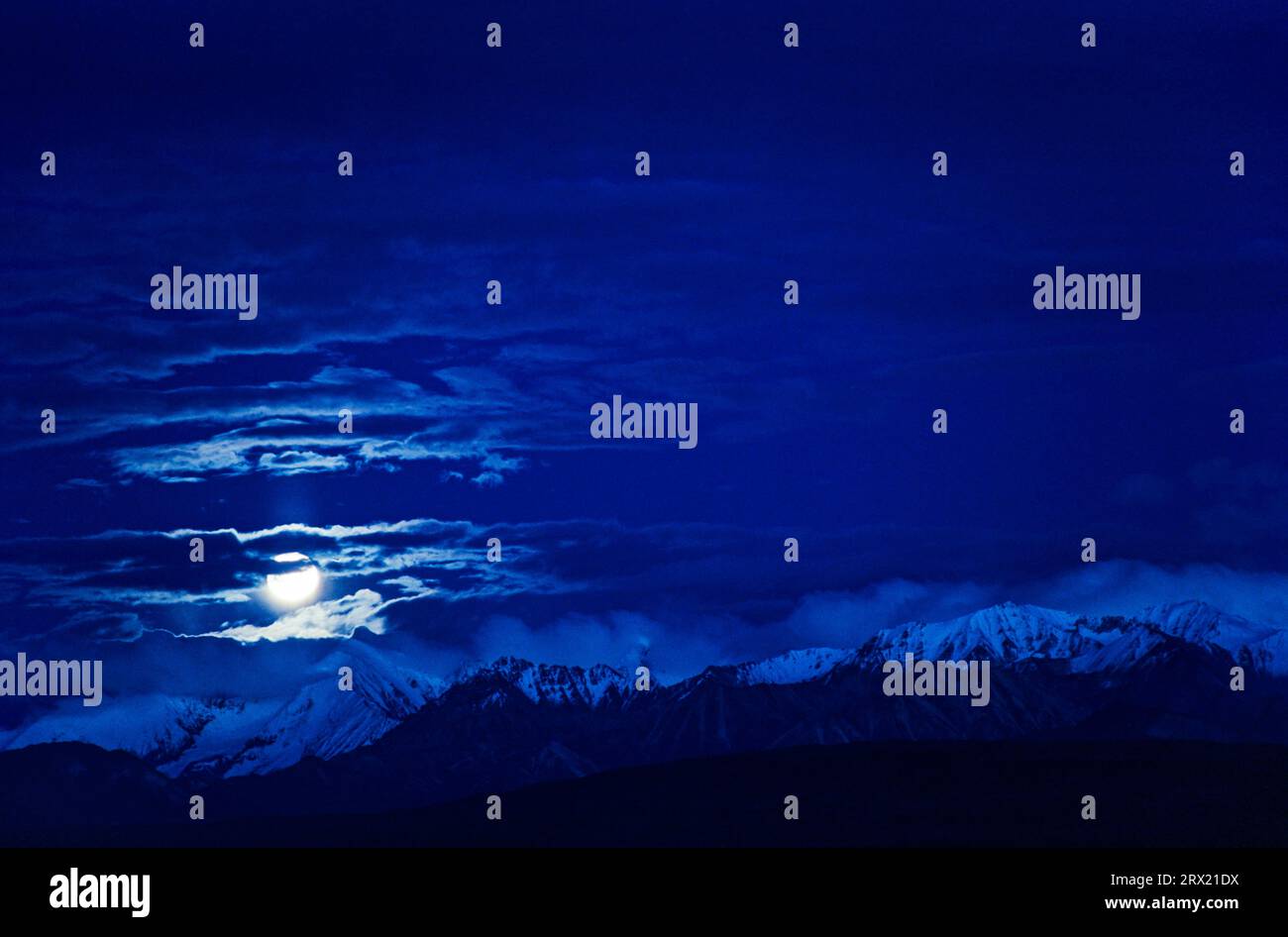 Moon over denali hi-res stock photography and images - Alamy