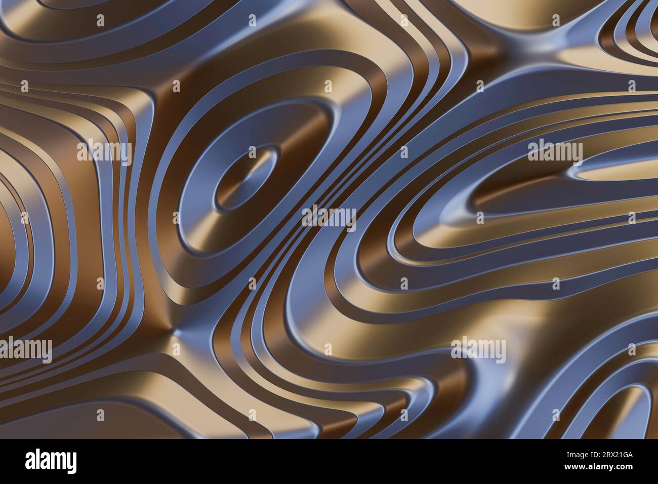 Shiny wavy silver metal background.Three-dimensional illustration Stock ...