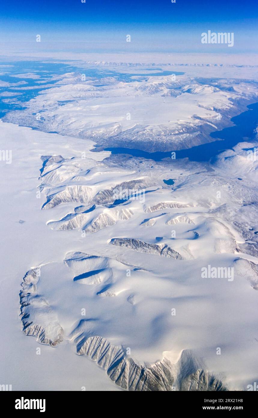 Aerial photograph of the Greenland west coast, Greenland west coast ...