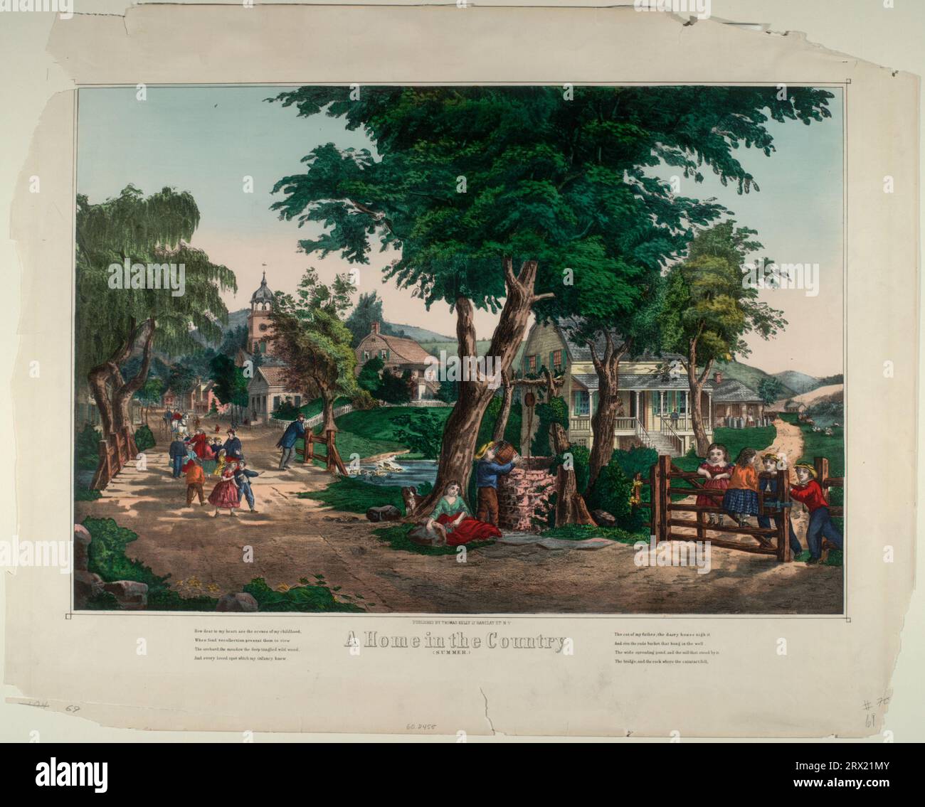Chromolithograph, 'A Home in the Country'. DL*60.2455. Peters Prints ...