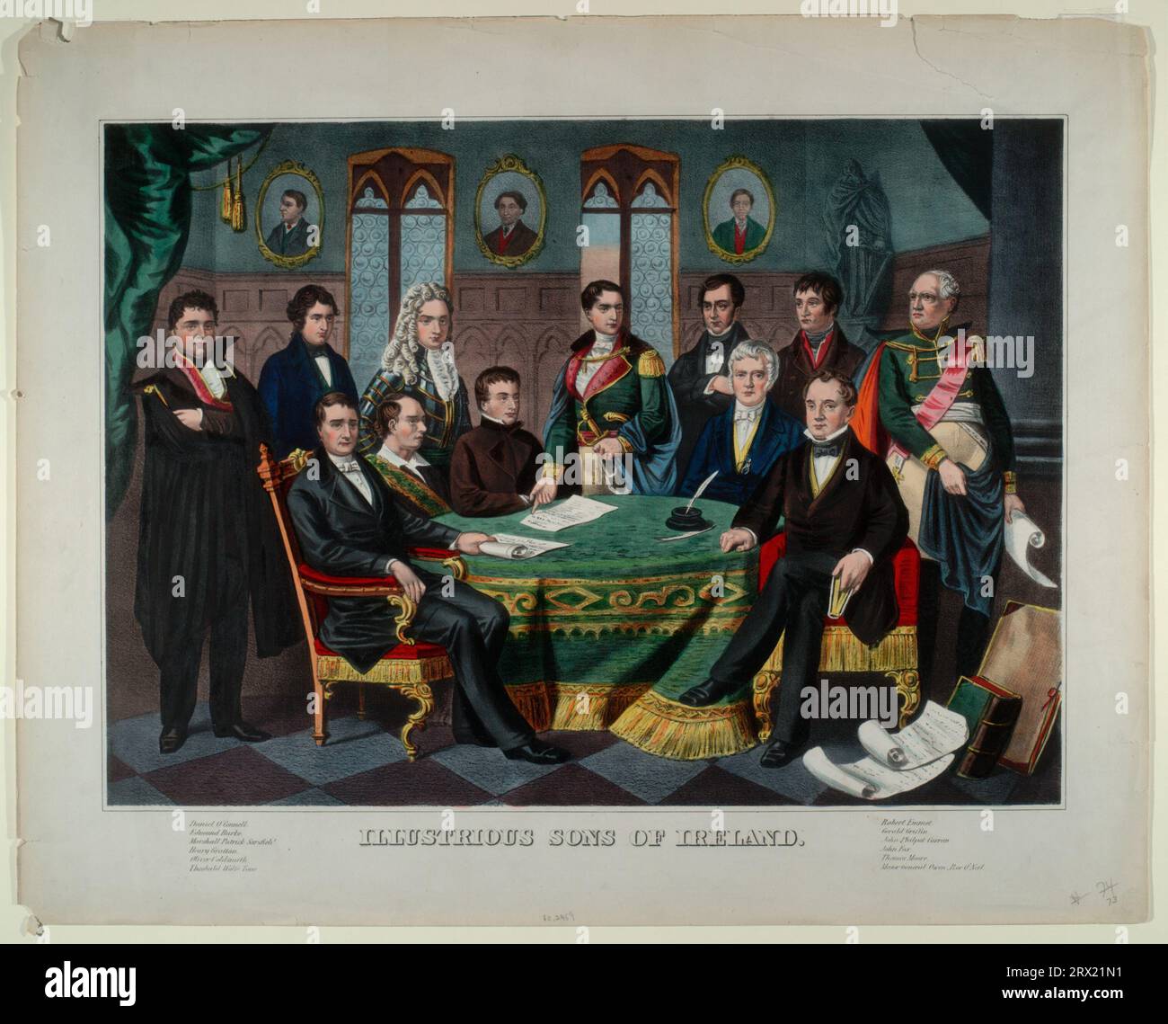 Chromolithograph, 'Illustrious Sons of Ireland'. DL*60.2459. Peters ...