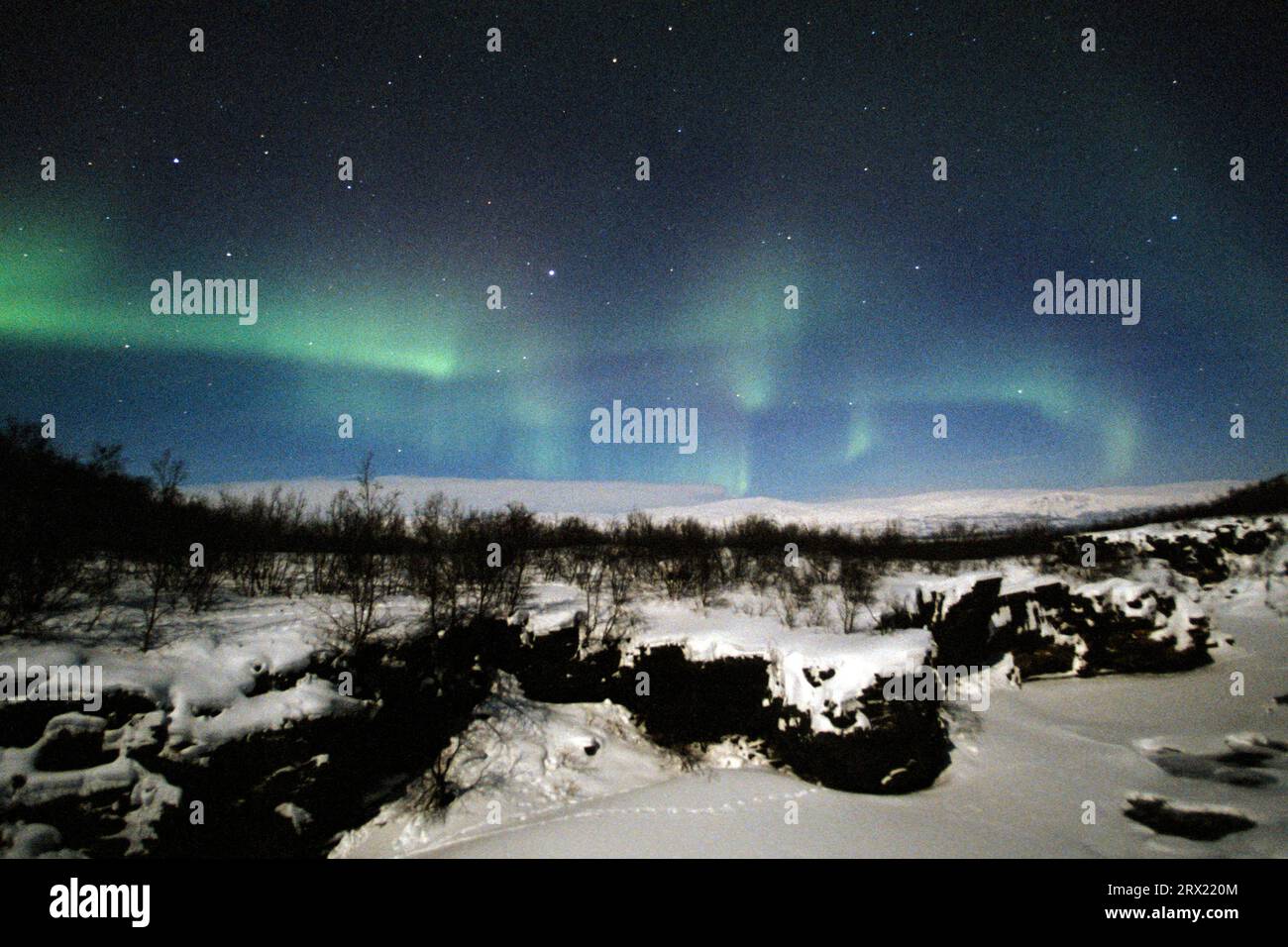 Northern Lights and Abiskojakka Canyon in winter, Abiskojakka Canyon ...