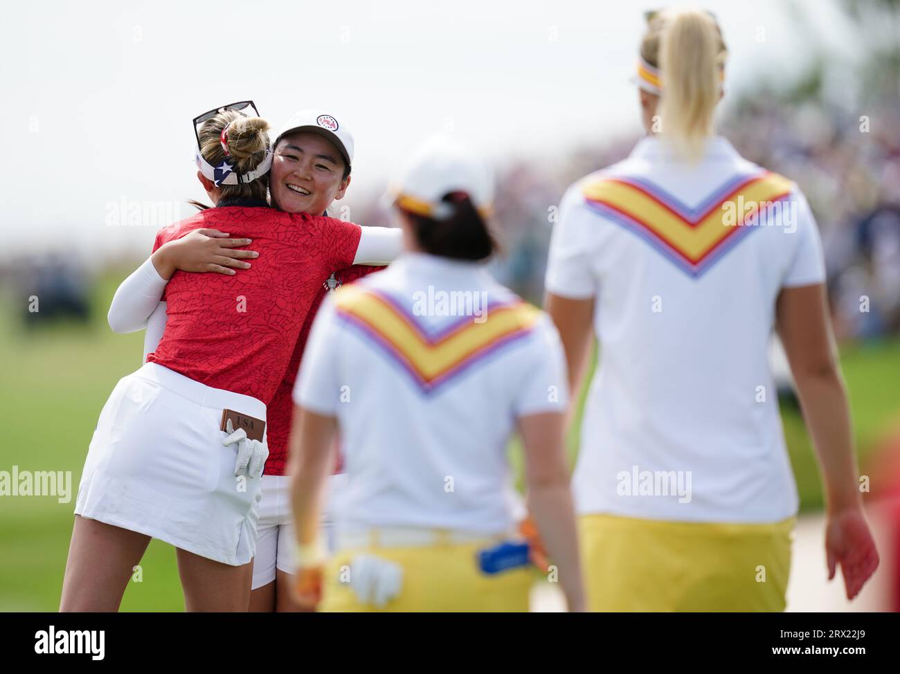 USA's Kelly Korda (left) and Allisen Corpuz celebrates winning their ...