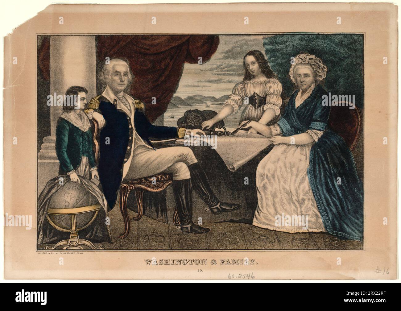 Lithograph, "Washington & Family". DL*60.2546. Peters Prints Collection ...