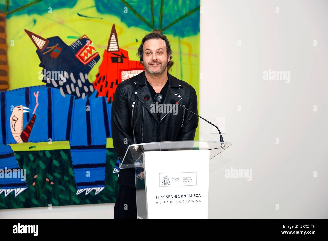 The painter Jordy Kerwick during the presentation of his exhibition at ...