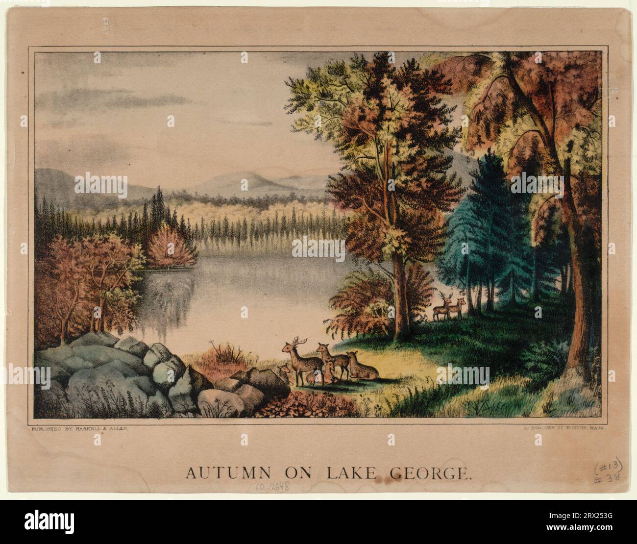 Lithograph, "Autumn on Lake George". DL*60.2648. Peters Prints ...