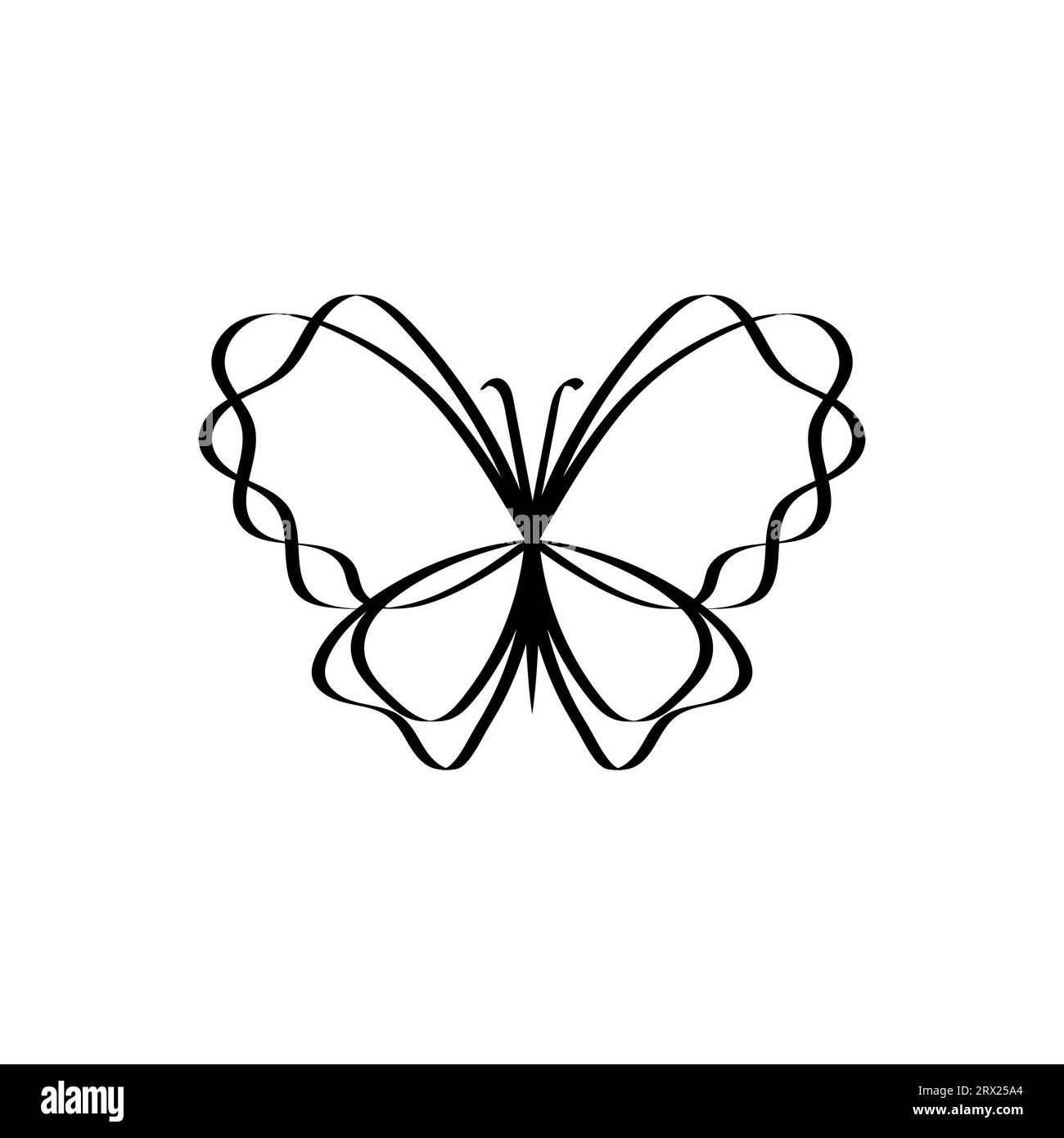 Butterfly Line Drawing For Company Logo Identity Salon And Spa Healthcare Business Icon Concept 