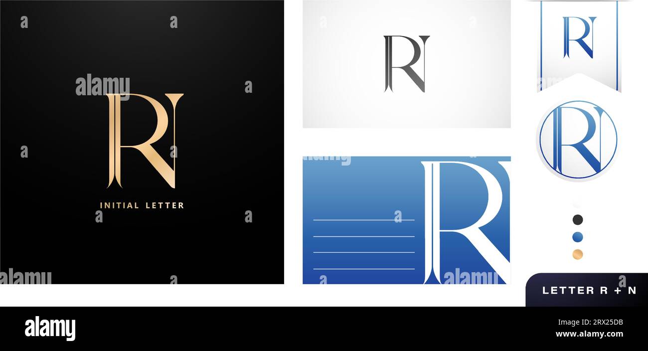 RN monogram lettering fonts with modern letter logo design styles for ...