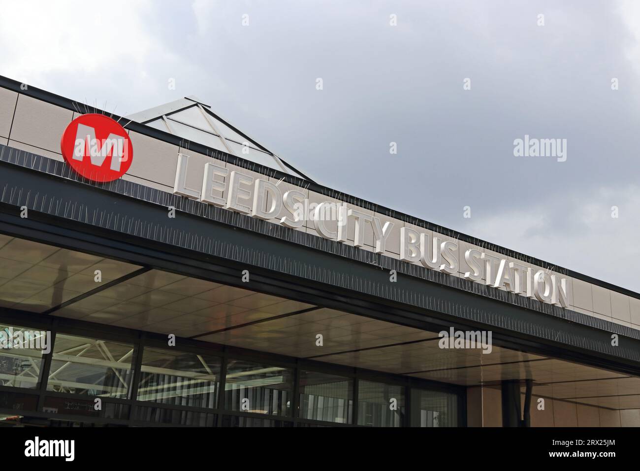 Sign over entrance to Leeds City Bus Station Stock Photo - Alamy