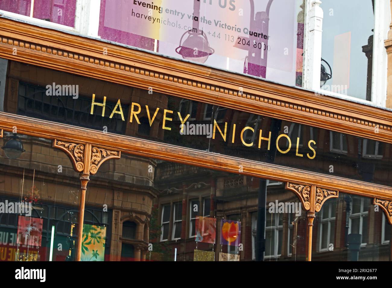 Sign over Harvey Nichols shop, Leeds Stock Photo - Alamy