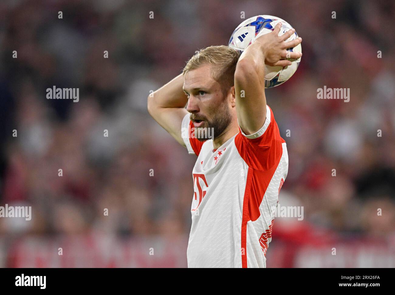Throw-in action Konrad Laimer FC Bayern Munich FCB (27) Champions ...