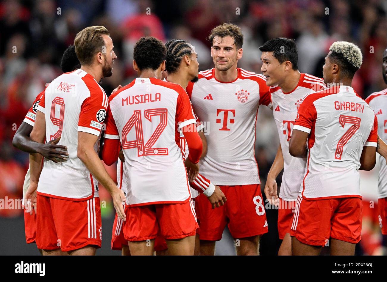 Goal celebrations Leroy Sane FC Bayern Muenchen FCB (10) Harry Kane FC ...