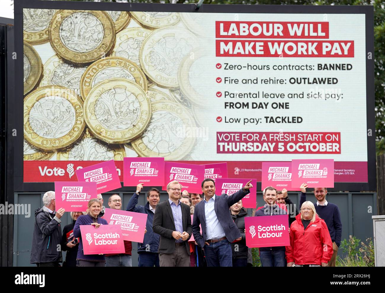 Scottish Labour leader Anas Sarwar and Scottish Labour candidate for ...