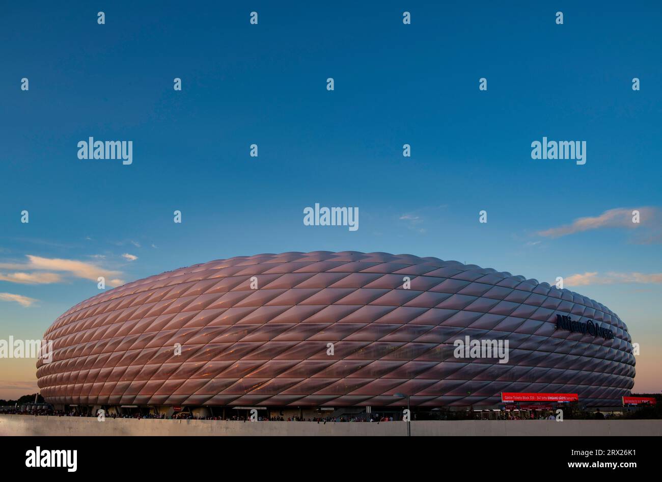 Exterior shot, overview, stadium shell, sunset, evening mood, Champions ...
