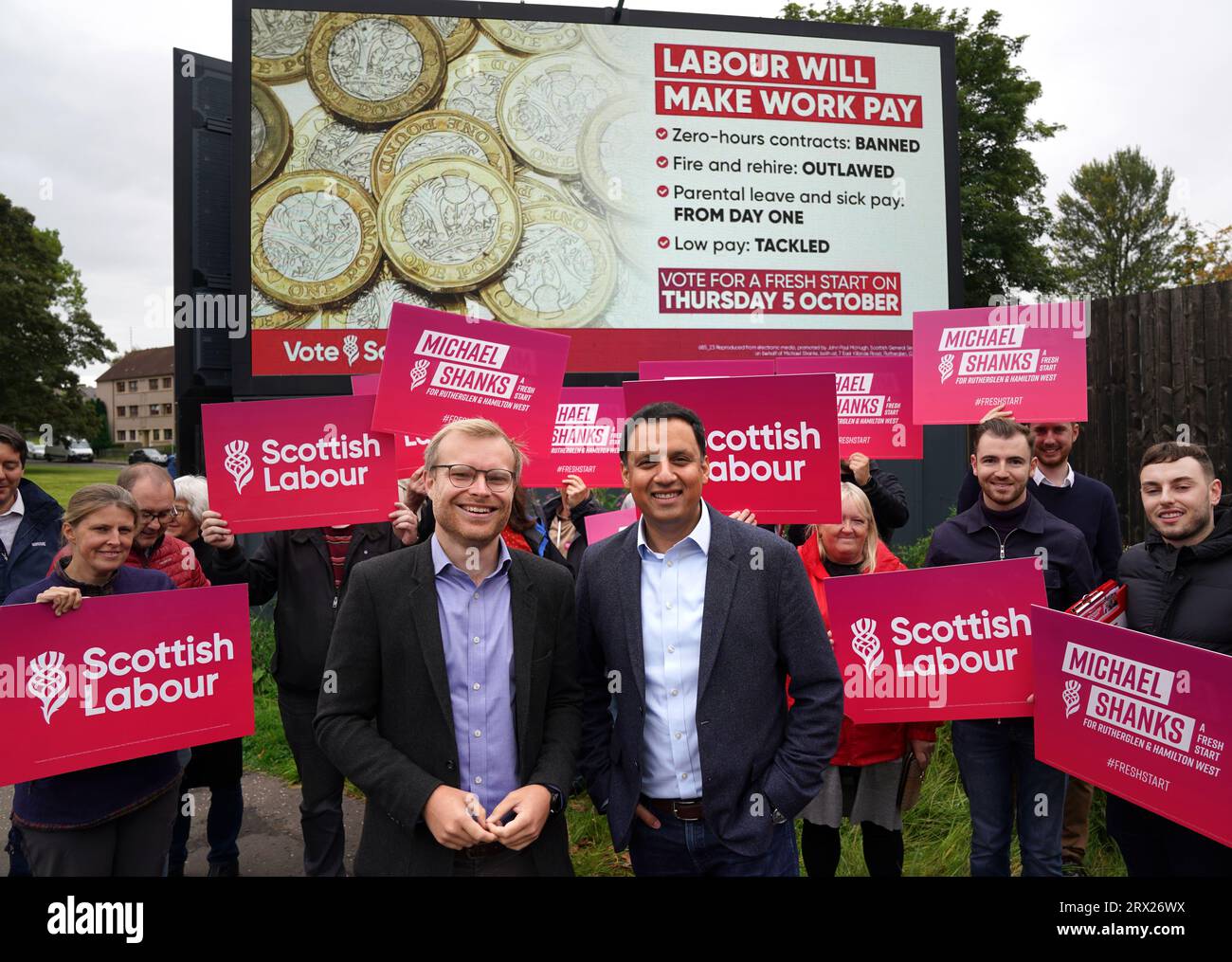 Scottish Labour leader Anas Sarwar and Scottish Labour candidate for ...