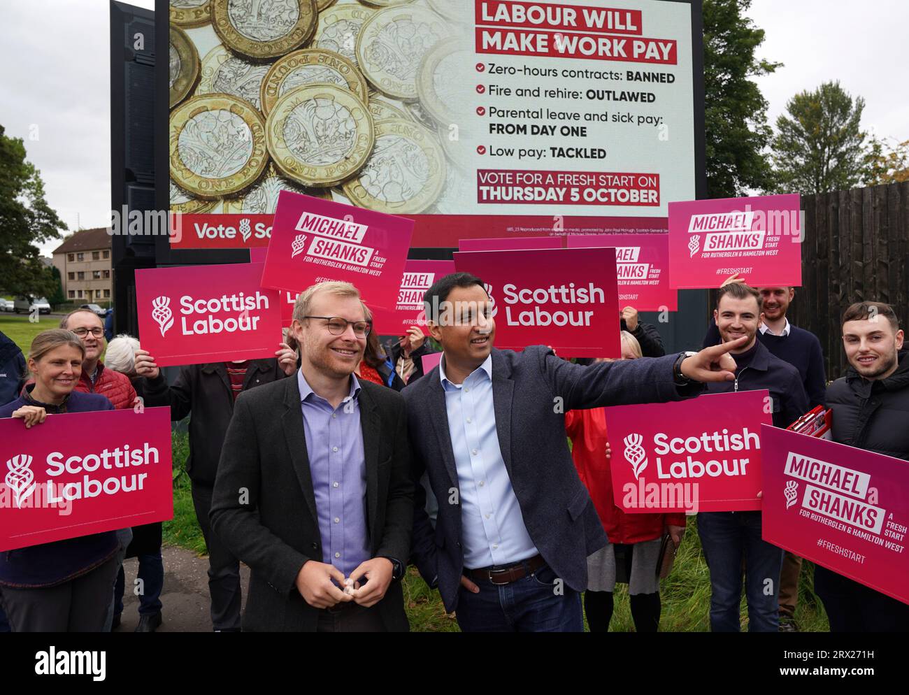 Scottish Labour leader Anas Sarwar and Scottish Labour candidate for ...