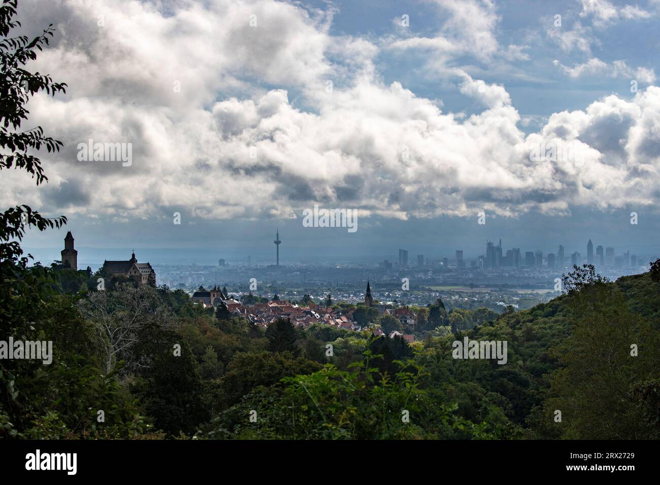 Taunus, Germany. 22nd Sep, 2023. View of Frankfurt skyline seen from ...