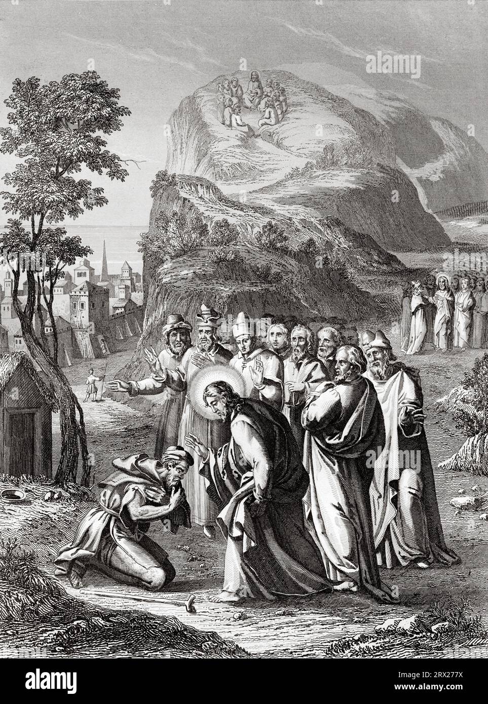Jesus heals a leper in Samaria. Illustration for The life of Our Lord ...