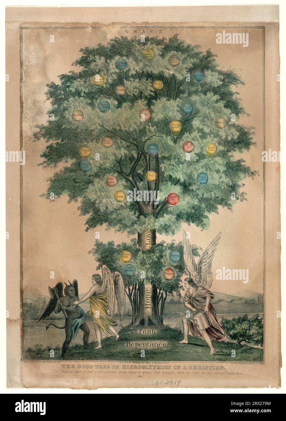Lithograph, "The Good Tree or Hieroglyphics of a Christian". DL*60.2919 ...