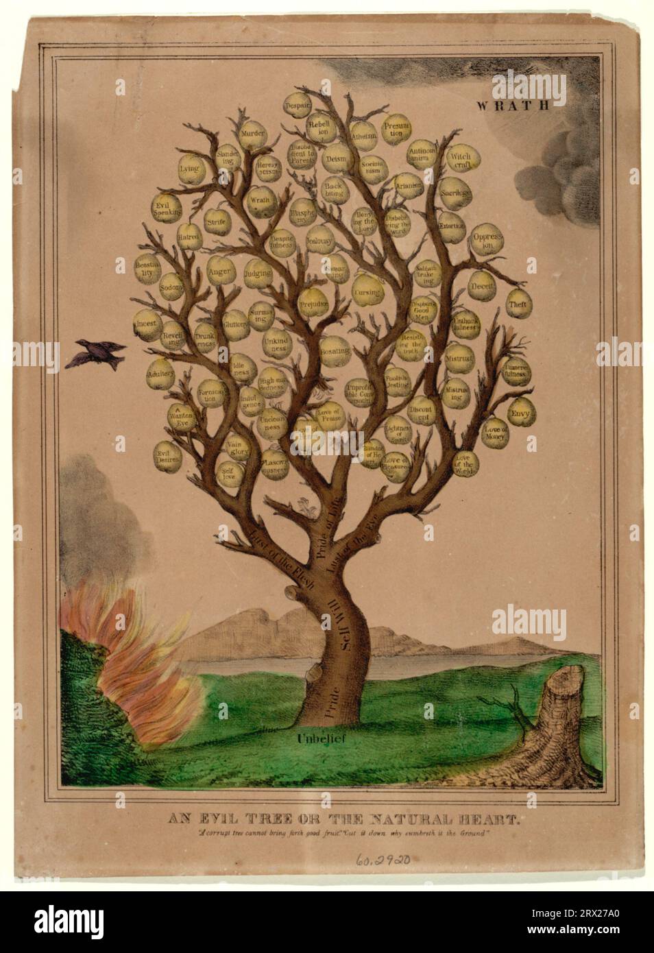 Lithograph, "An Evil Tree or the Natural Heart". DL*60.2920. Peters ...