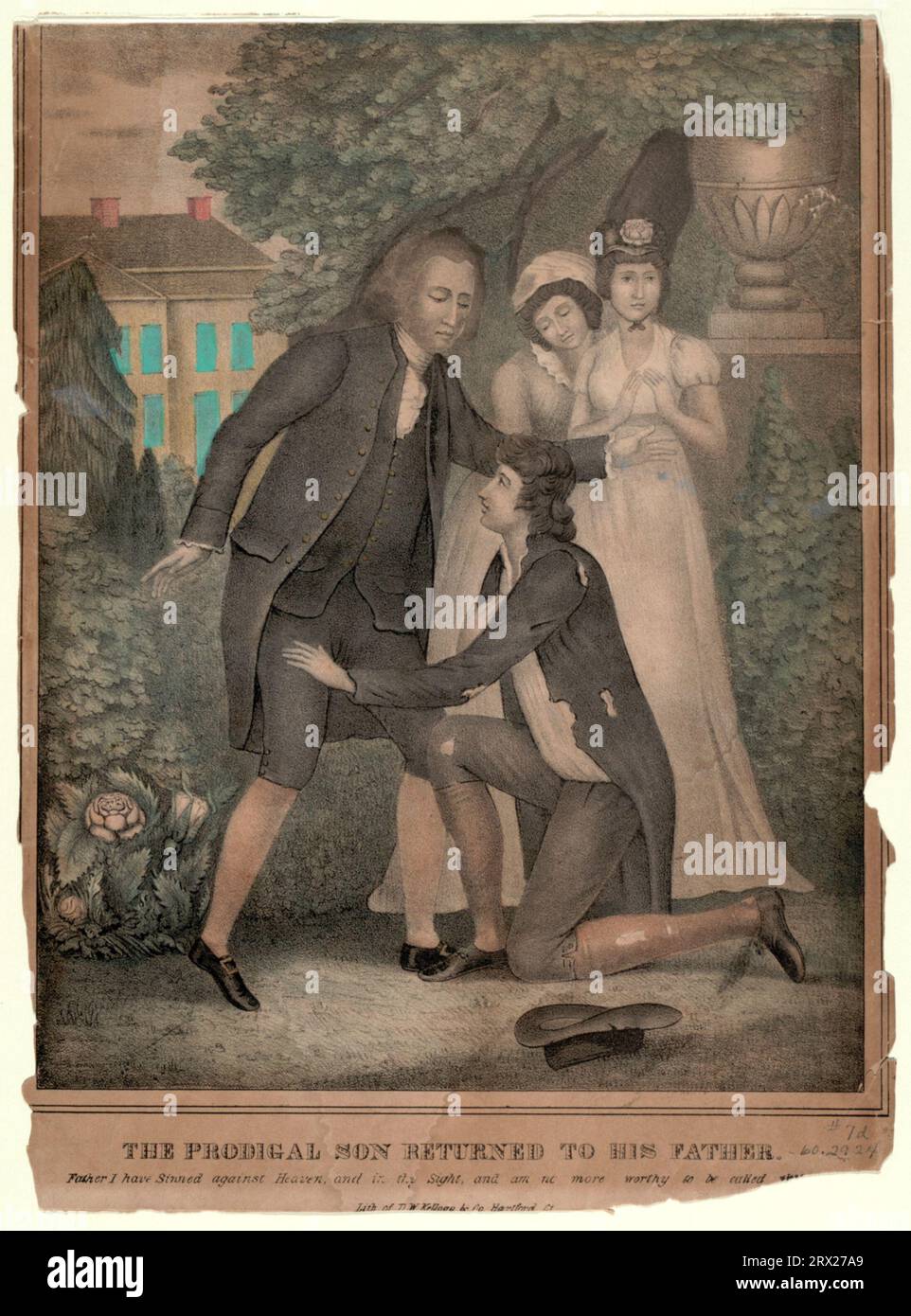 Lithograph, "The Prodigal Son Returned to His Father". DL*60.2924 ...