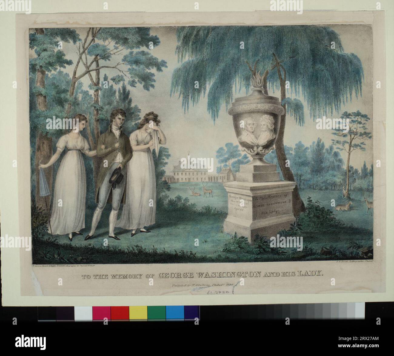 DL.60.2930; Lithograph, 'To the Memory of George Washington and His ...