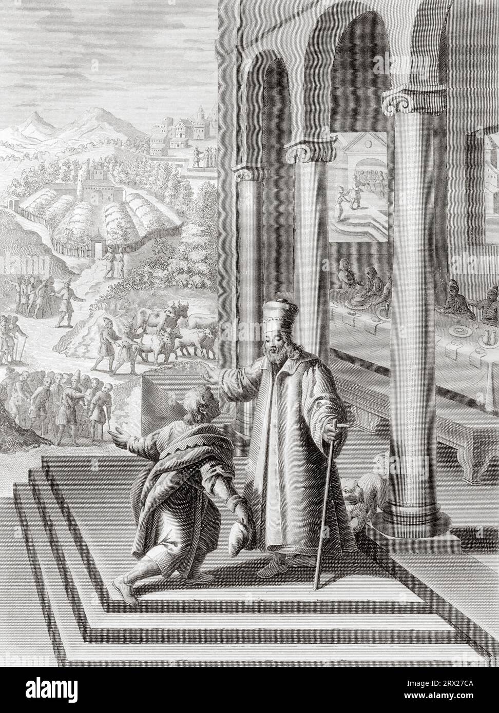 The parable of the great banquet. Illustration for The life of Our Lord ...