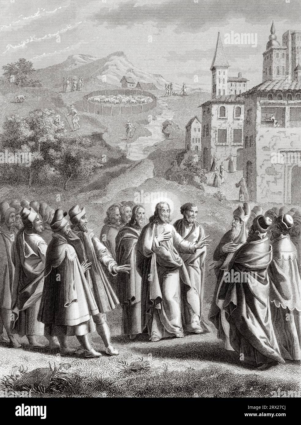 The Parable of the Lost Sheep. Illustration for The life of Our Lord ...