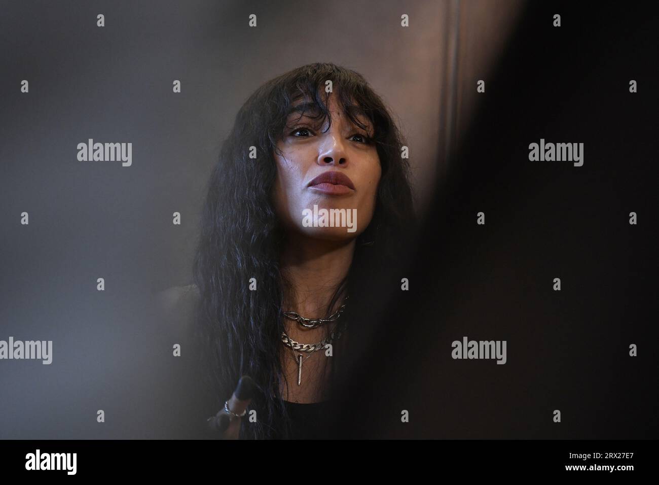 Swedish Eurovision Song Contest 2023 winner Loreen during an interview ...