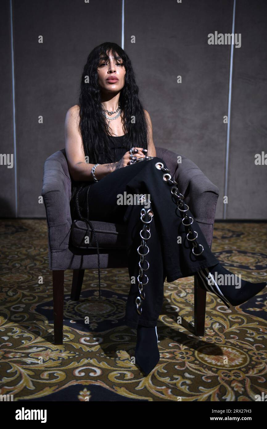 Swedish Eurovision Song Contest 2023 winner Loreen during an interview ...