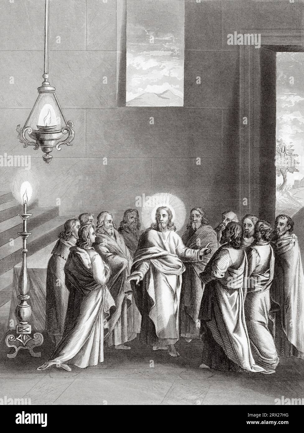 Jesus advises his disciples to love one another. Illustration for The ...