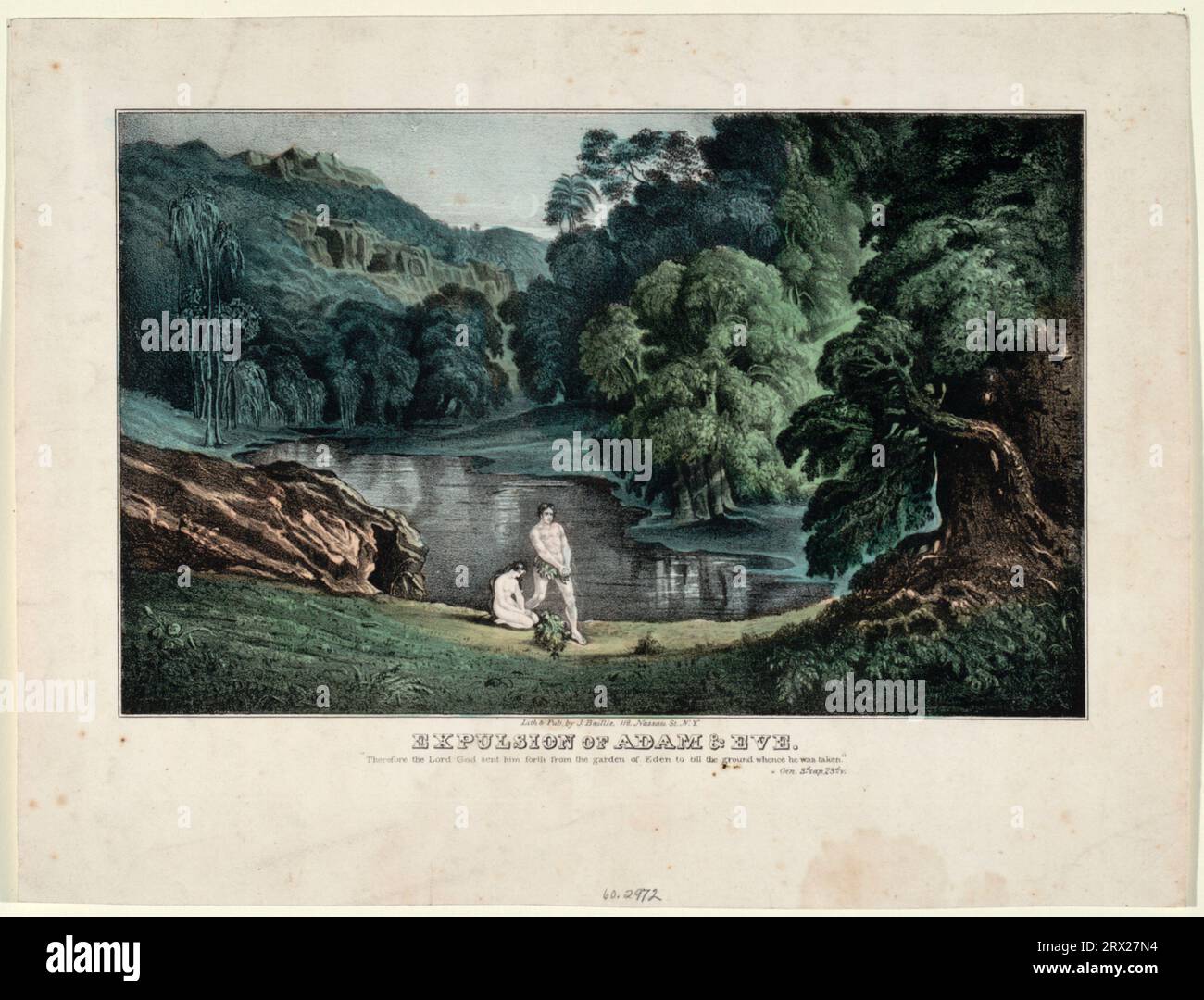 Lithograph, "Expulsion of Adam & Eve". DL*60.2972. Peters Prints ...