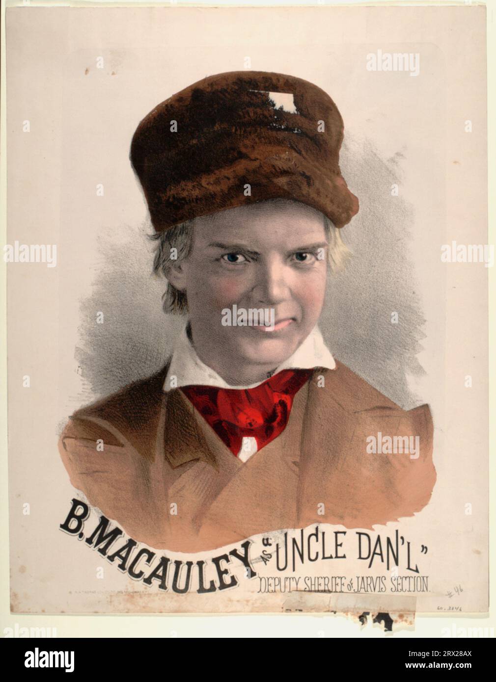 Lithograph, "B. Macauley as 'Uncle Daniel', Deputy Sheriff of Jarvis ...