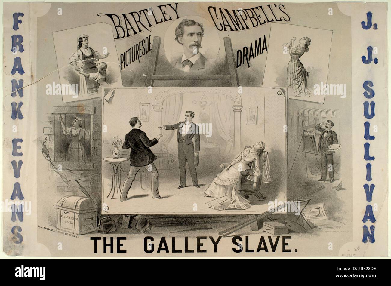 Lithograph, "Bartley Campbell's Picturesque Drama, 'The Galley Slave ...
