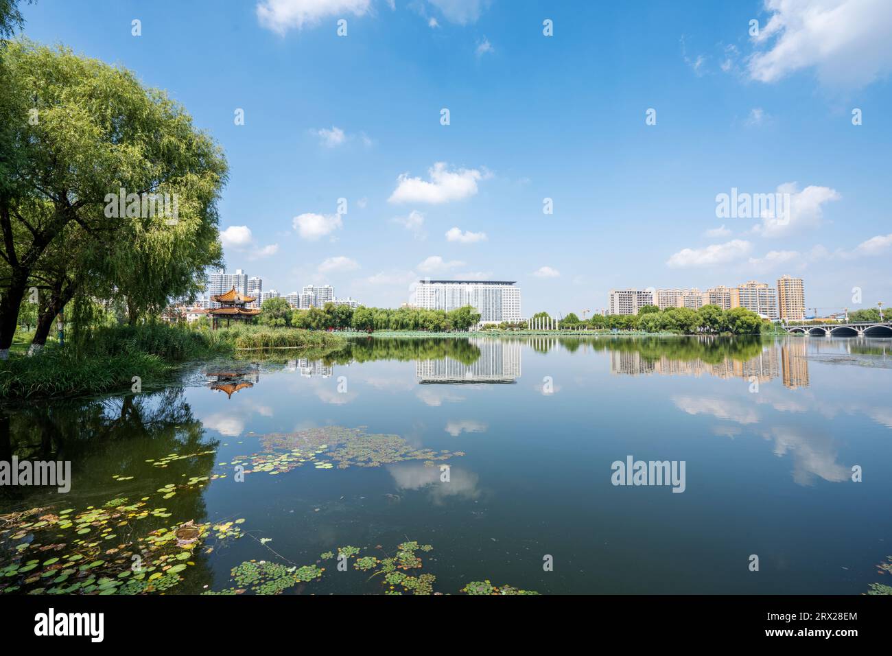 Scenery of Waterfront Cities in North China Stock Photo - Alamy
