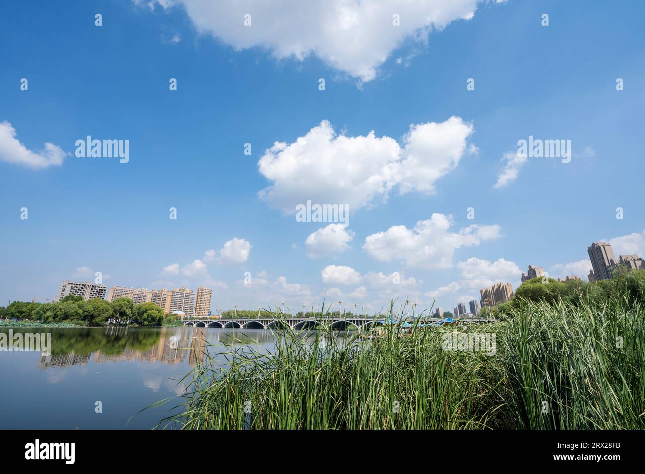 Scenery of Waterfront Cities in North China Stock Photo - Alamy