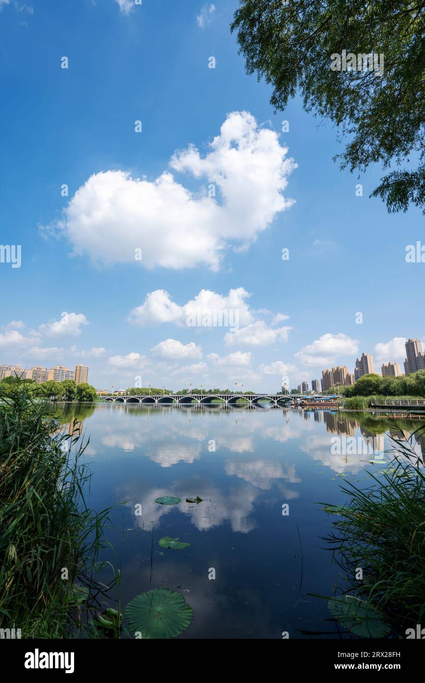 Scenery of Waterfront Cities in North China Stock Photo - Alamy