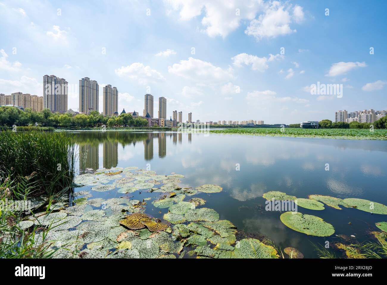 Scenery of Waterfront Cities in North China Stock Photo - Alamy